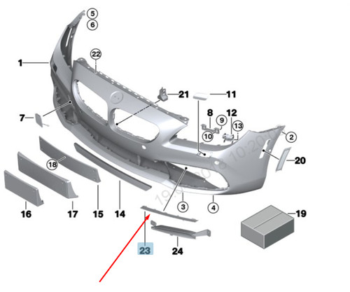NEW BMW 6 F06 FRONT BUMPER GRILLE LEFT MOLDING TRIM 51117419467 2016 ...