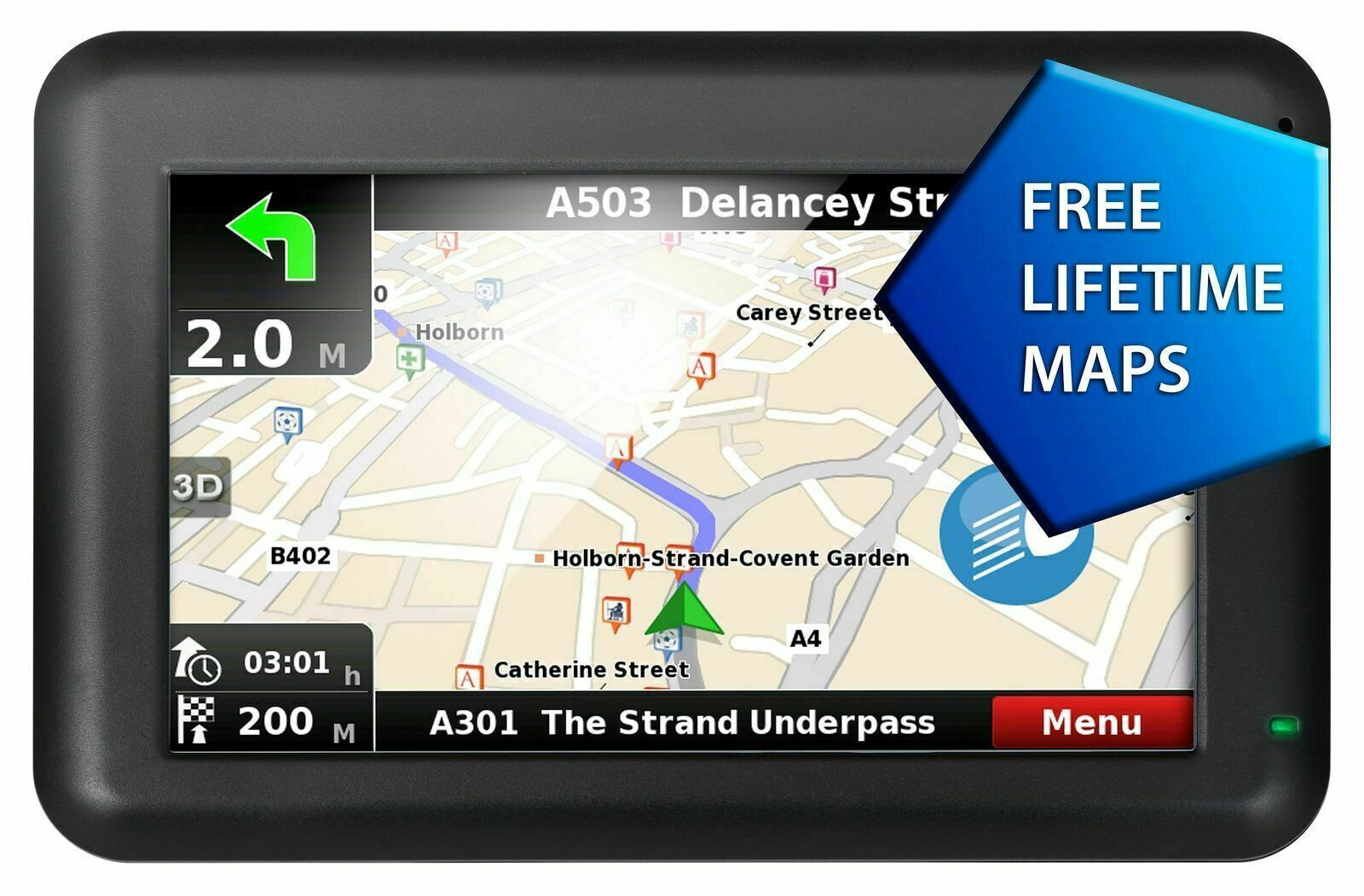 Binatone U435 4.3 Inch Sat Nav Lifetime Maps Uk & ROI GPS Navigation ...