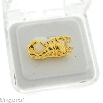 Scorpion Grillz Teeth 14k Gold Plated Grill Scorpio Double Cap Two ...