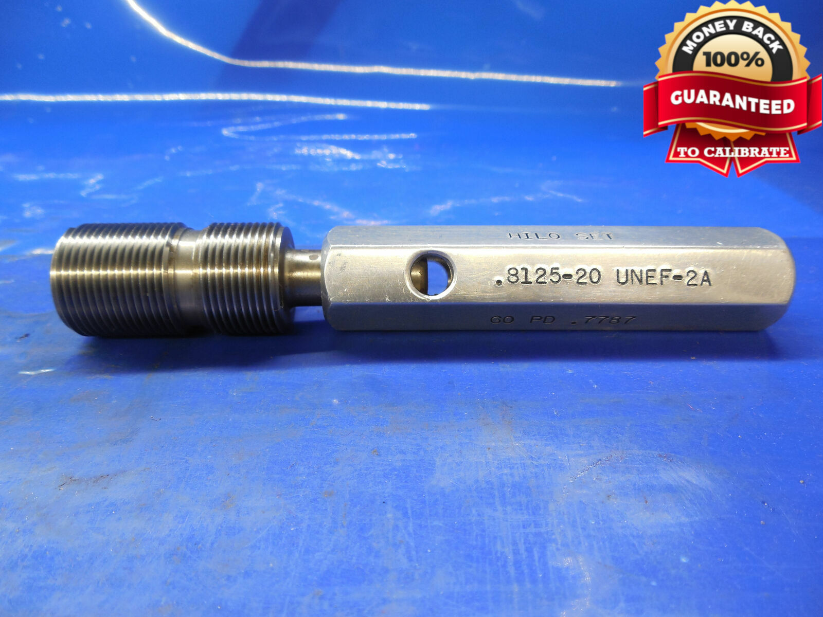 13/16 20 UNEF 2A HILO SET THREAD PLUG GAGE .8125 GO ONLY P.D. = .7787 ...