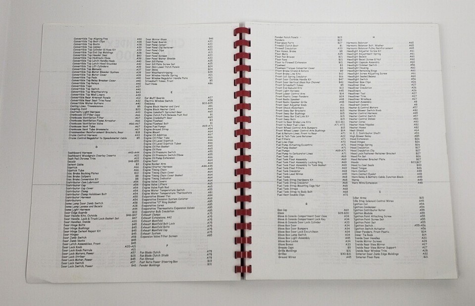 Vintage Cutlass/442 Owners Parts & Accessories Catalog Chicagoland's ...