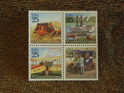 Block Unique Vintage Unused Postage Stamps - Classic Mail Delivery ...