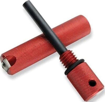 Aurora Red Survival Fire Starter Ferro Rod w/Magnesium Guided Striking ...