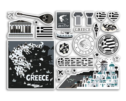 A5 Sticker Sheet Greece Vinyl Stickers - Landmarks Holiday Flag Travel ...