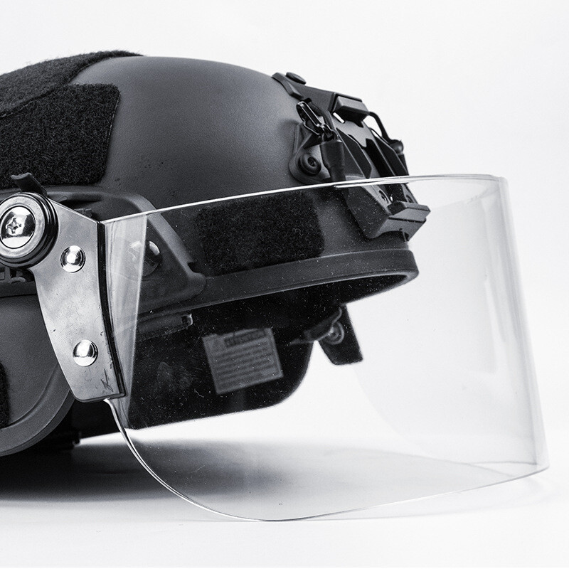 Tactical Riot Helmet & Clear Visor Mask Outdoor Patrol Cycling ...