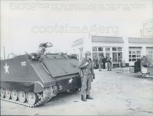 1967 Press Photo National Guard Troops With Tank Winston Salem NC Riots ...