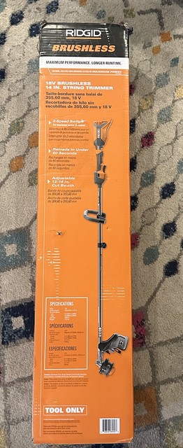 RIDGID R01201B 18V 14'' Brushless Cordless Battery String Trimmer (Tool ...