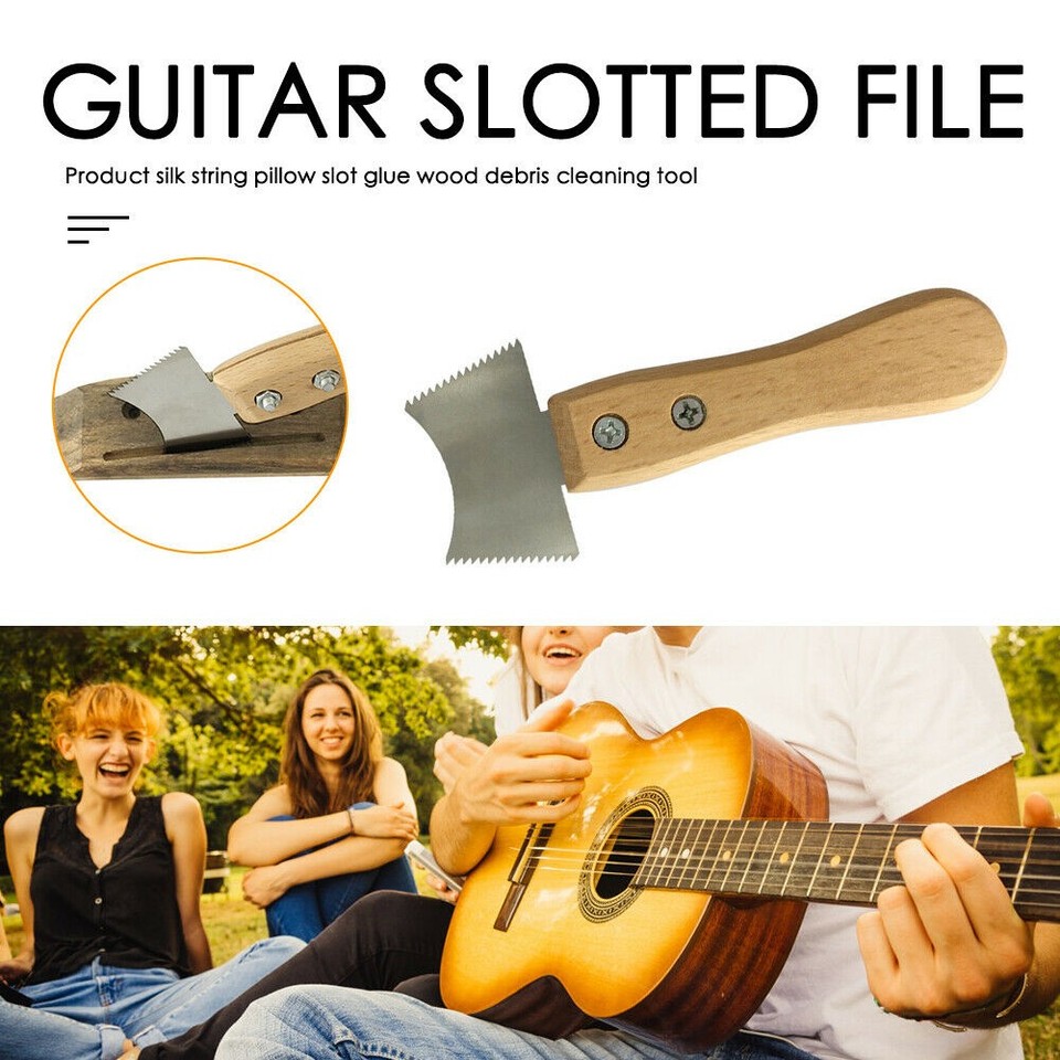 Wood Handle Stainless Steel Guitar Fret Saw Nuts String Slots Cleaning ...