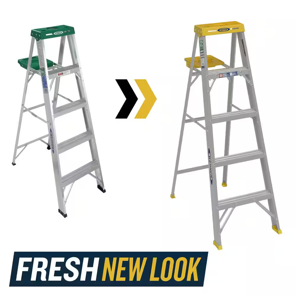 5 Ft. Aluminum Step Ladder (9 Ft. Reach Height) with 225 Lb. Load ...