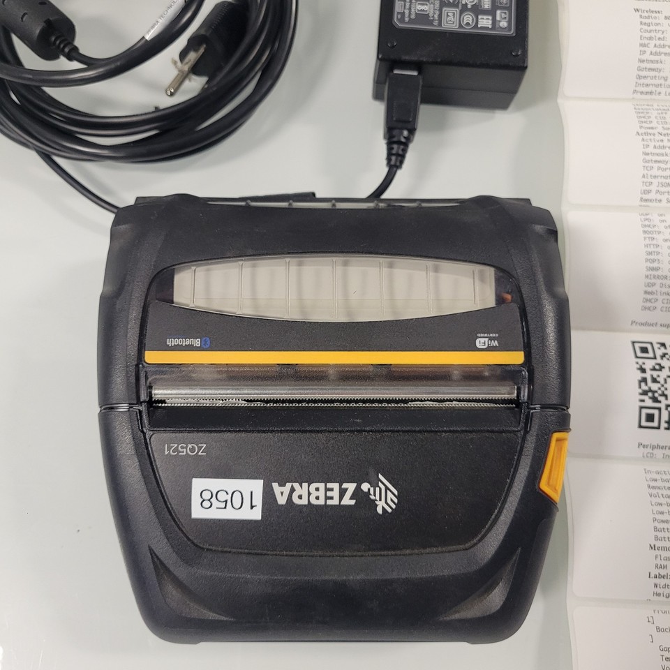 Zebra ZQ521 Bluetooth Mobile Label Printer, & Battery, Charger Included ...