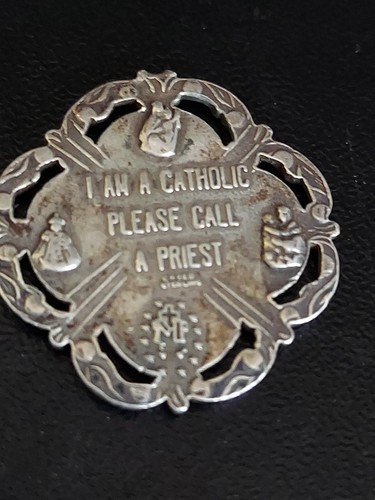 Vintage Beautiful Creed Sterling 4 Way Jesus, Mary, Saints. Dove, Medal ...