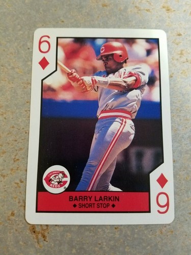 Barry Larkin Cincinnati Reds 1990 U.S. Playing Card 6 Diamonds Oddball ...