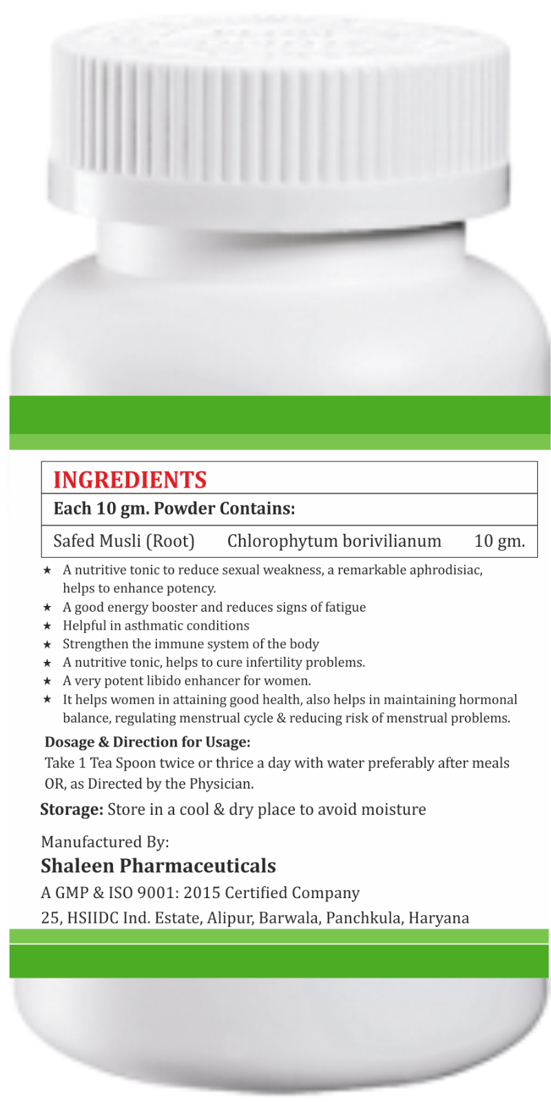 MORSAN'S SAFED MUSLI (CHLOROPHYTUM ARUNDINACEUM) POWDER, PACK OF 100 GM ...