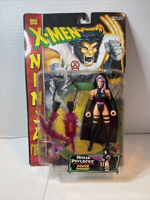 1996 MARVEL X-Men Ninja PSYLOCKE Figure FACTORY SEAL Accessories Ninja ...