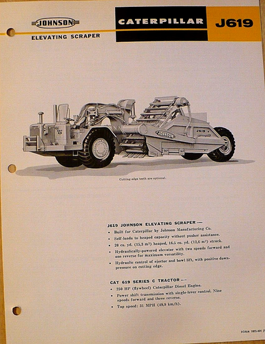1964 CATERPILLAR J619 ELEVATING SCRAPER brochure (JOHNSON SCRAPER) | eBay