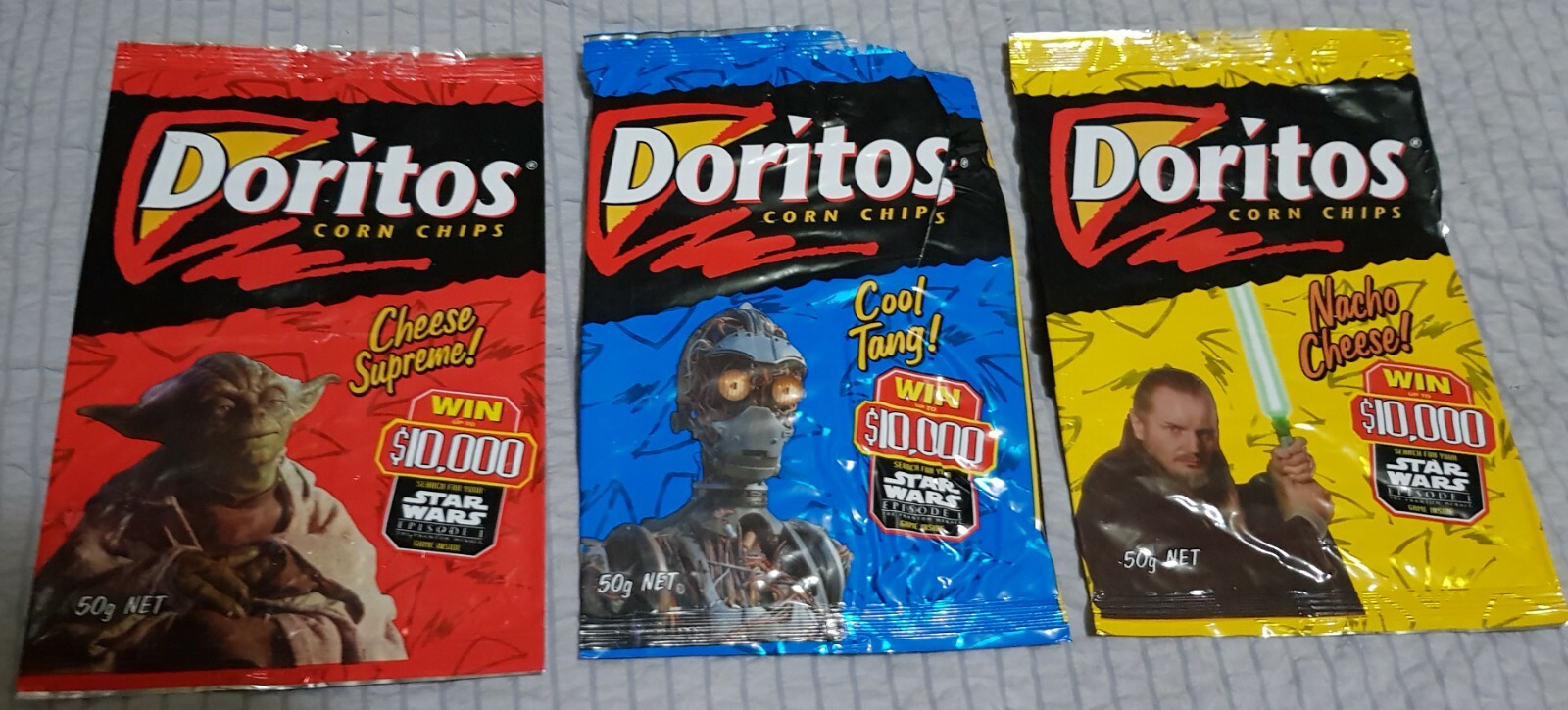 Old Lays Dorito's Star Wars (episode 1) empty Tazo chip Packets x12 ...