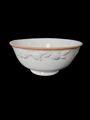 Large CWC White Embossed Serving / Mixing Bowl~Made In Italy~Farmhouse ...