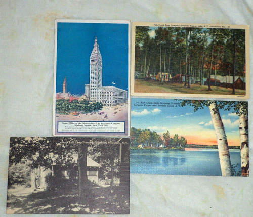 Vintage New York Postcards MetLife Tower Adirondacks Tupper Saranac ...
