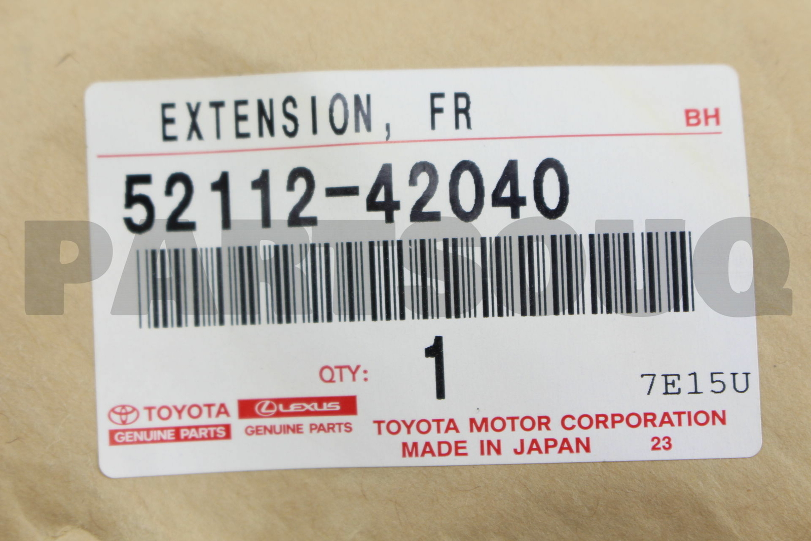 5211242040 Genuine Toyota EXTENSION, FRONT BUMPER, RH 52112-42040 | eBay