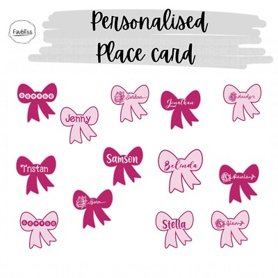 1pc Bow Name Placecards Personalised Name Custom Cards Guest Name Table ...