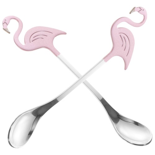 2 Pcs Coffee Gifts Flamingo Cutlery Stirring Spoon Spoons Scoop Dessert ...