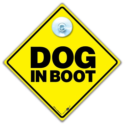 Dog in Boot Car Sign, Dog on Board Sign, Suction Cup Car Sign for Dog ...