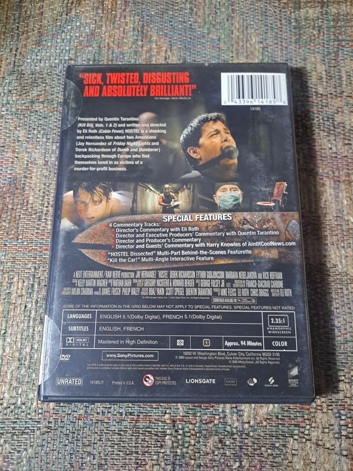 Hostel DVD Unrated Widescreen Quentin Tarantino's Scary Film | eBay