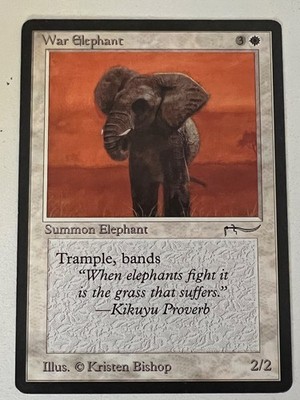 Magic the Gathering MTG Arabian Nights War Elephant Dark LP (Beta Bob ...