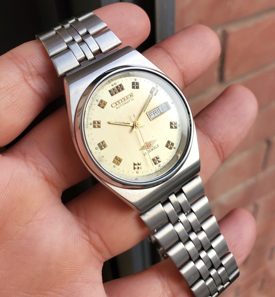 Citizen Eagle Beige Sunburst Dial Retro Vintage Ultra Rare JDM Auto ...