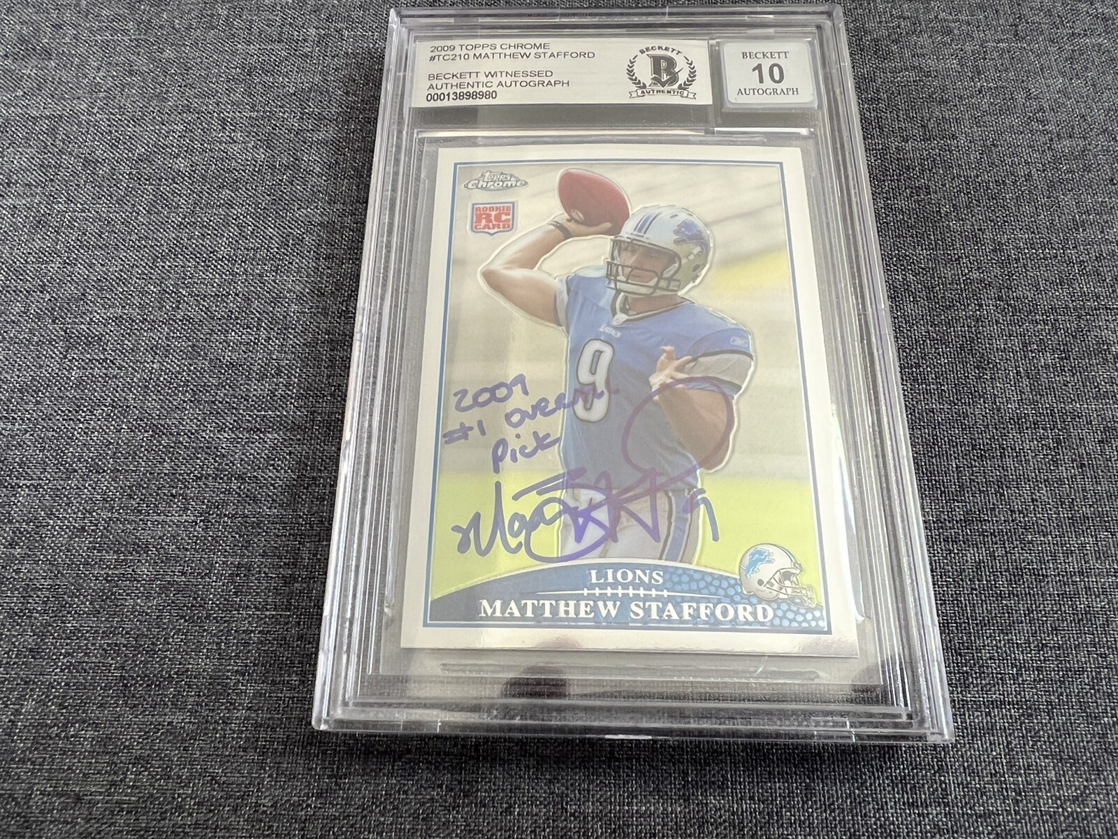 2009 Matthew Stafford Signed Topps Chrome Rookie RC Card Beckett ...