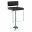 Coaster Upholstered Adjustable Bar Stool in Black and Chrome ...