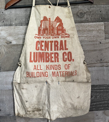 Vtg Central Lumber Co Clerk Hardware Nail Apron Building Material ...