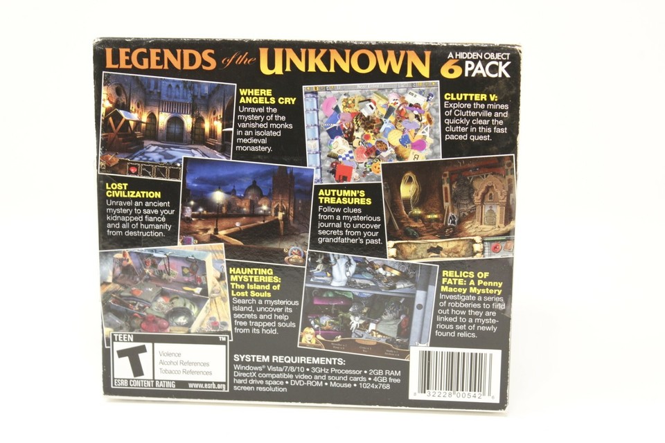 Legends of the Uknown - 6 Pack Hidden Object Collection - PC Mystery ...