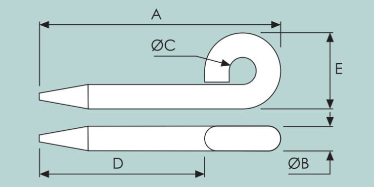 2 X Round Cotter Pin & Chain 109 x 9.5mm Horseboxes & Trailers Tail ...