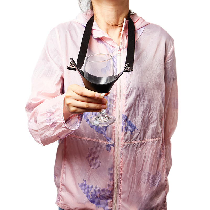 Wine Glass Holder Strap Portable Wine Yoke Lanyard Glass Holder Support ...