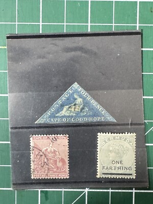 x3 Stamps Cape of good hope SG4a 1853 4d Deep Blue 1884 2d BERMUDA QV ...