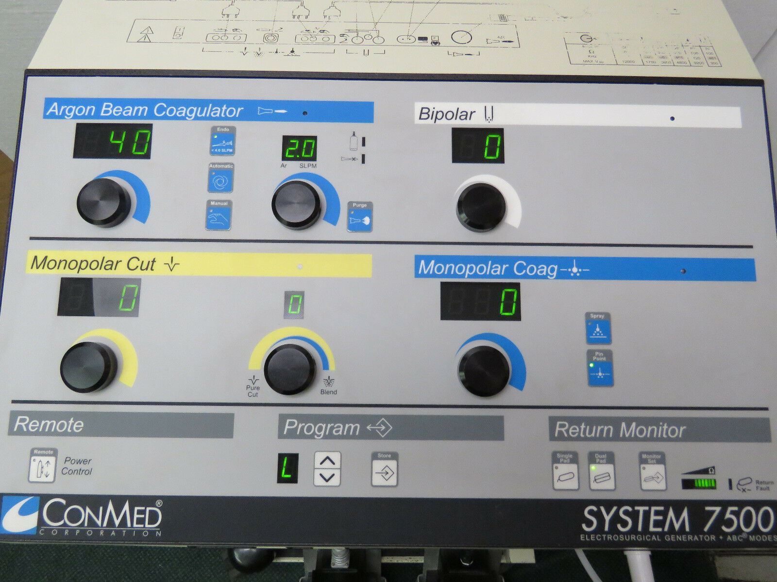 ConMed 7500 ABC Electrosurgical Generator with Argon Beam Coagulation w ...