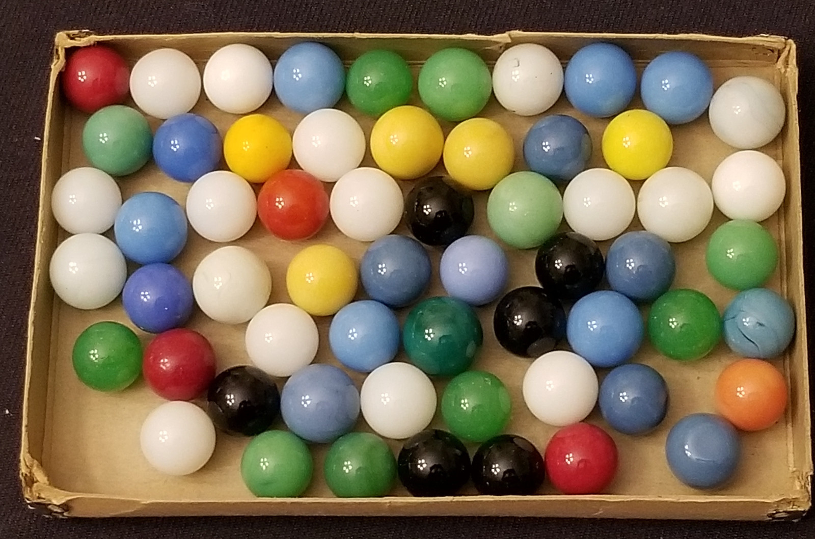 VINTAGE - 60 SOLID COLOR MARBLES WITH BOX - MADE IN USA by BERRY PINK ...