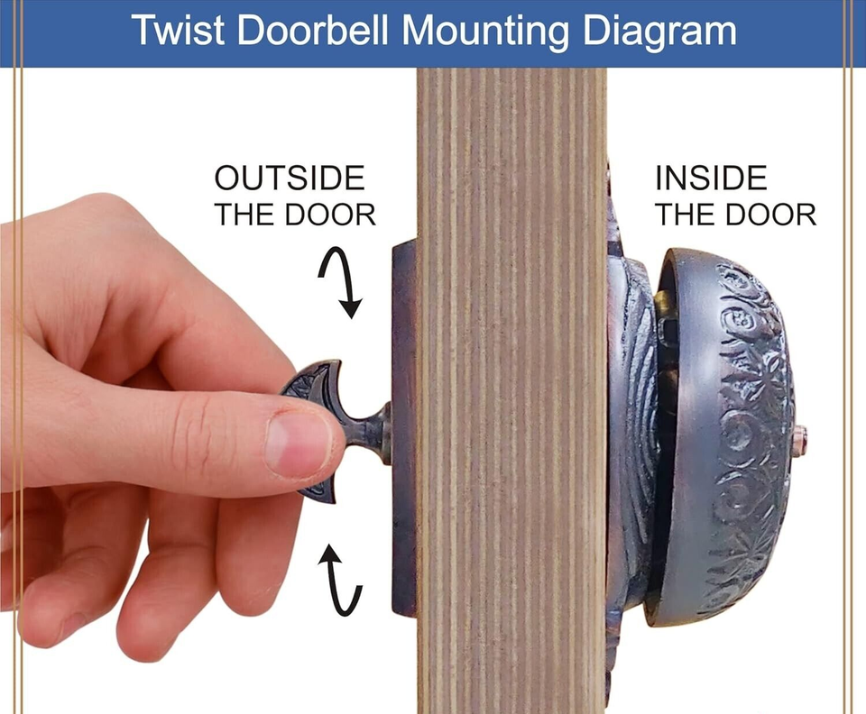 Victorian Style Twist Bell Vintage Look Doorbell Ringer Antique Front ...