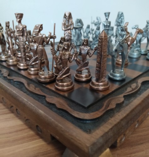 Antique Chess Set Ancient Pharaoh Handmade Vintage Chess Board / Gift ...