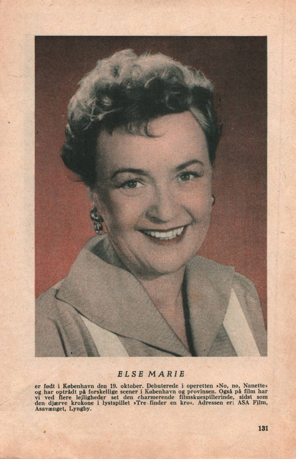 Else Marie + Frits Helmuth Portraits 1950s Danish Magazine 1 Page ...