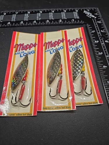 Lot of [3] Vintage Mepps Aglia Size #4 Long Spinner Lures | eBay