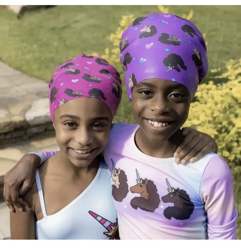 Afro Unicorn - Unique, Divine, Magical 2-Pack Swim Cap Set | eBay