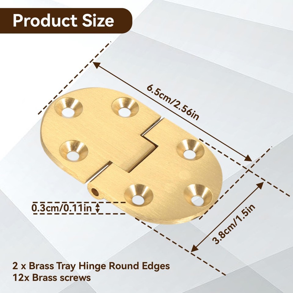 2PCS 90 Degree Hinge Solid Brass Butler Tray, Folding Table Hinge Drop ...