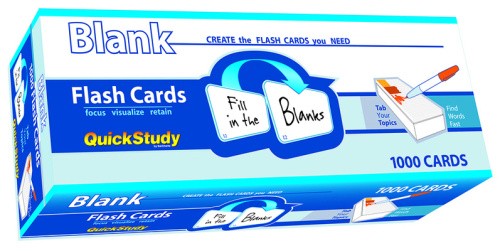 Blank Flash Cards - 1000 Cards: A Quickstudy Reference Tool by ...