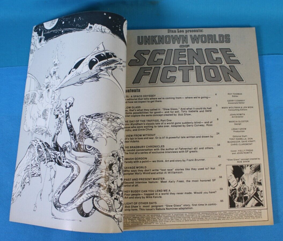 Unknown Worlds of Science Fiction #1 1975 Curtis Magazine NM Star Trek ...