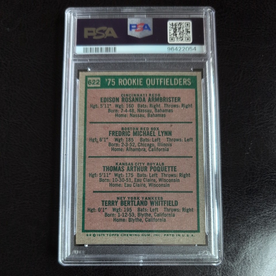 1975 Topps Baseball Card #622 FRED LYNN Rookie Outfielders RC PSA 6 EX ...