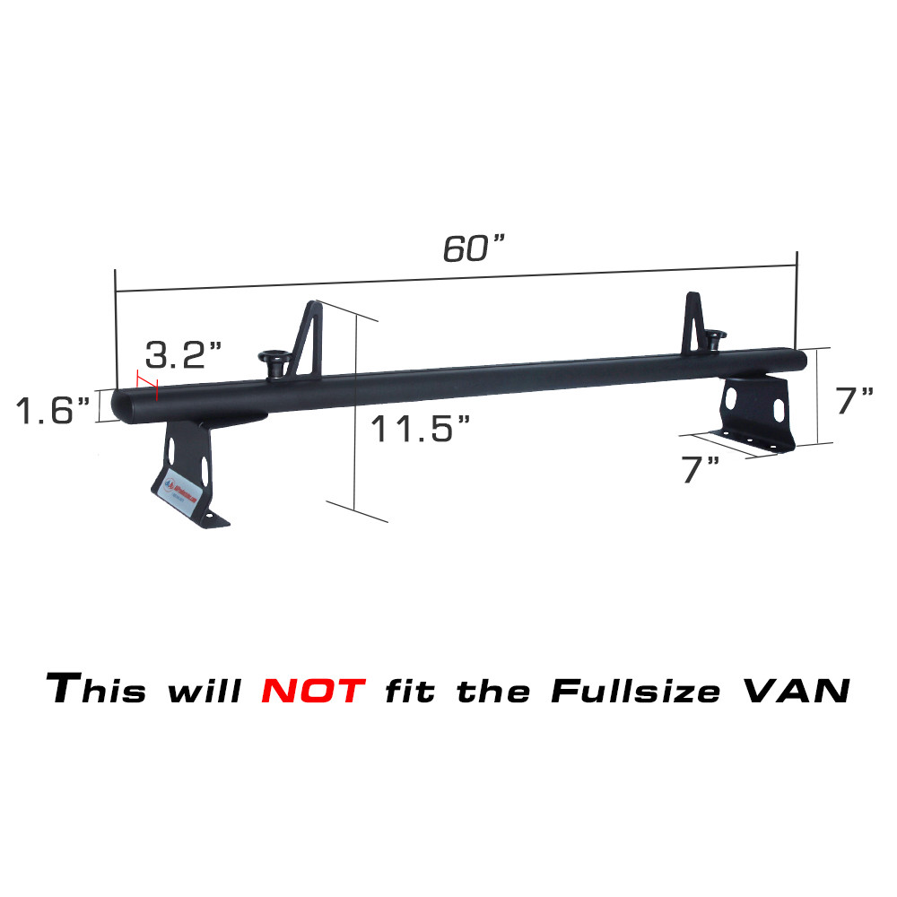 Universal Van Ladder Roof Racks 2 Cross Bar 60'' 600lb Aluminum Cargo ...