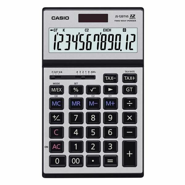 Casio Js-120tvs-sr Heavy Duty Desk Calculator Js120tvs Silver for sale ...