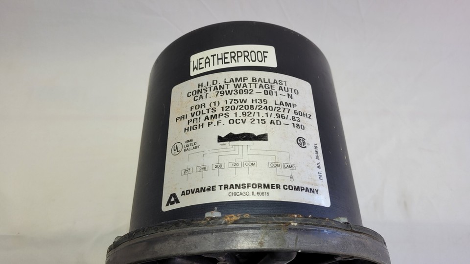Advance 79W3092-001-N Hid Lamp Ballast 175W 120/208/240/277 VAC 60HZ | eBay